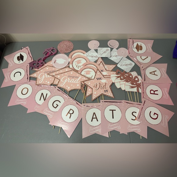 Party Supplies | Pink Graduation Party Decoration Set | Poshmark